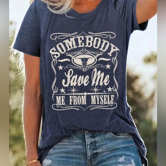 Tops | Somebody Save Me Tshirt | Poshmark